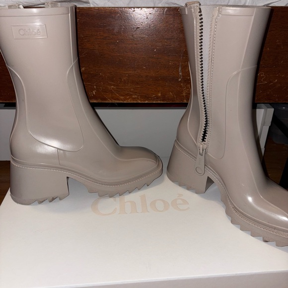 Chloe | Shoes | Authentic Chloe Betty Rain Boots Tan | Poshmark